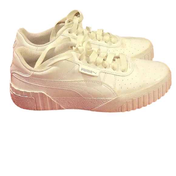 Puma | Shoes | Puma All White Platform Sneakers | Poshmark